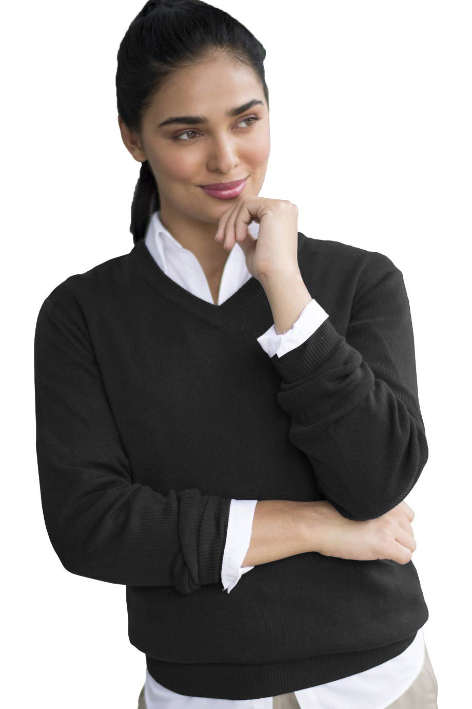 Edwards V Neck Sweater Interlock Acrylic [#4067]. Live Chat for Bulk D