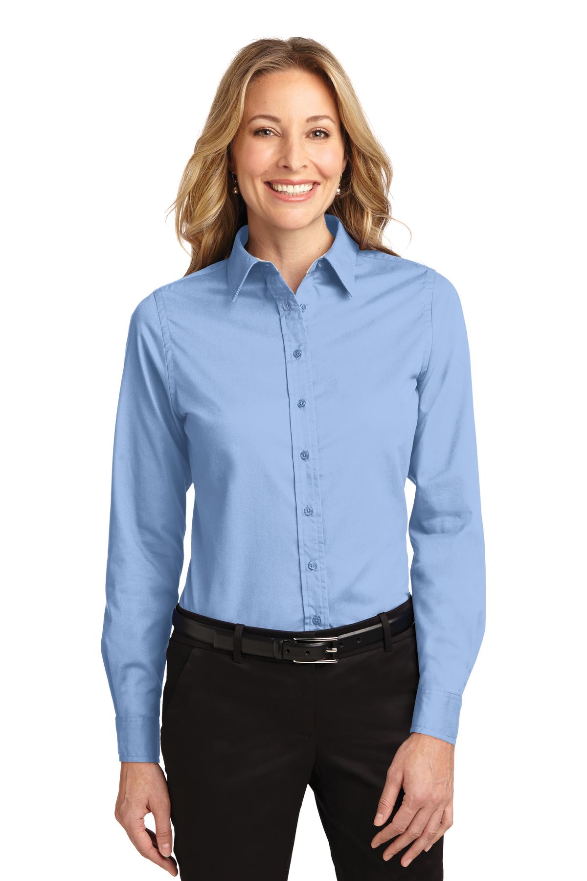 Port Authority ® Women's Long Sleeve Easy Care Shirt. L608 - Light Blue ...
