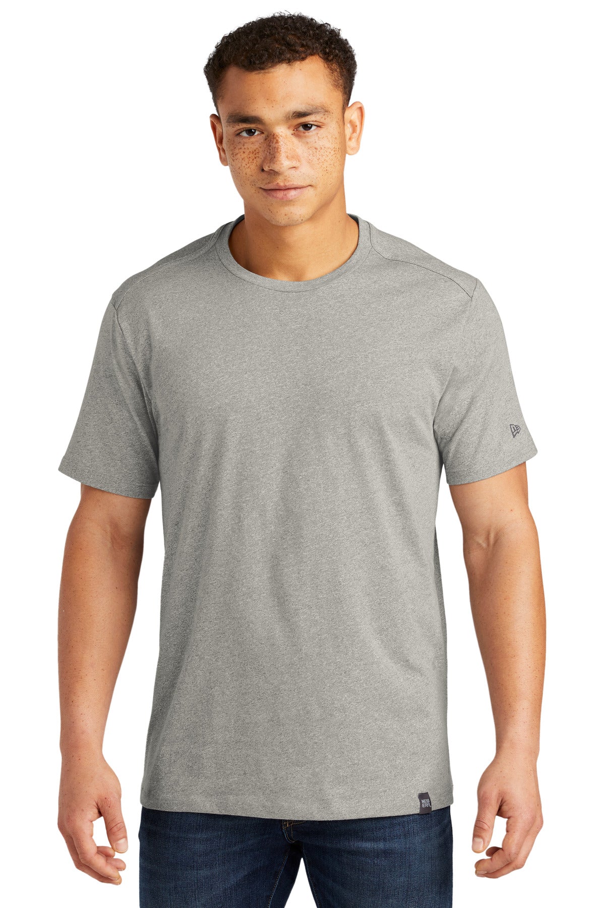 New Era ® Heritage Blend Crew Tee. NEA100 - Rainstorm Grey Heather